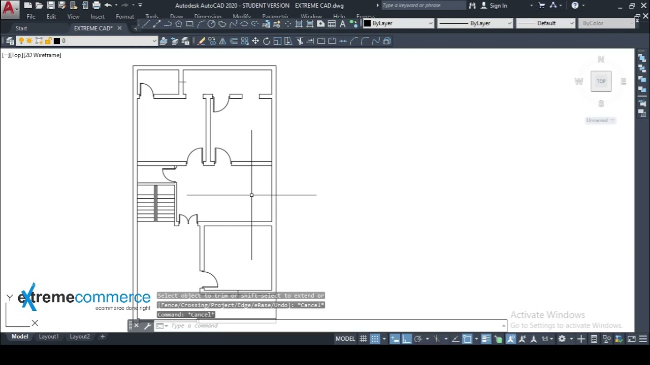 55- 2D CREATING WINDOWS | AutoCad | VBC Extreme Commerce - YouTube