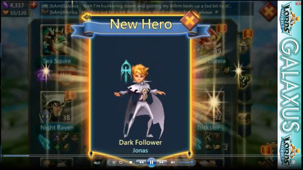 Lords Mobile-New Hero Dark Follower/Review & Gameplay (Crit Heal/Heal ...