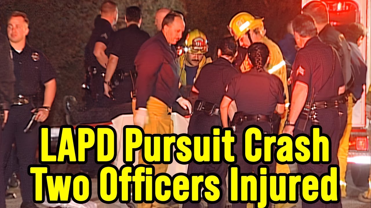 LAPD Police Chase Pursuit Crash with Two LAPD Officers Injured during ...