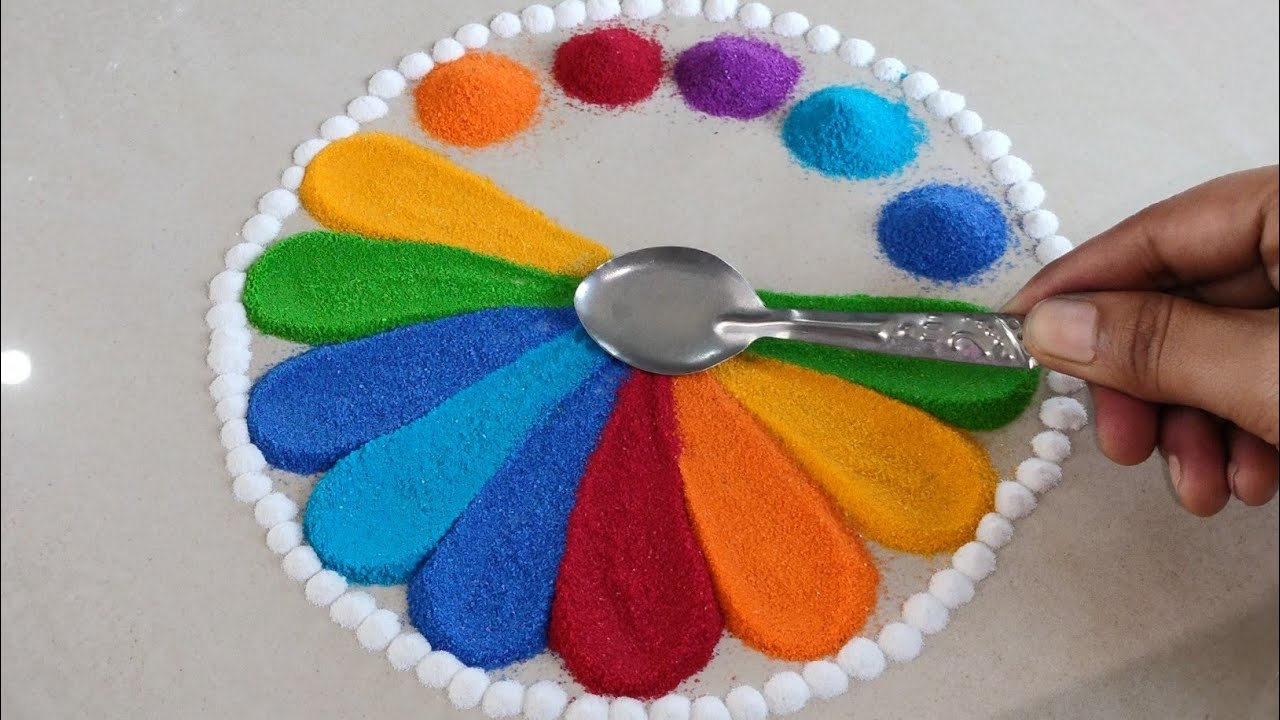 Easy Independence day Rangoli 🇮🇳| 15 August rangoli 🧡💚🤍 Tricolour ...