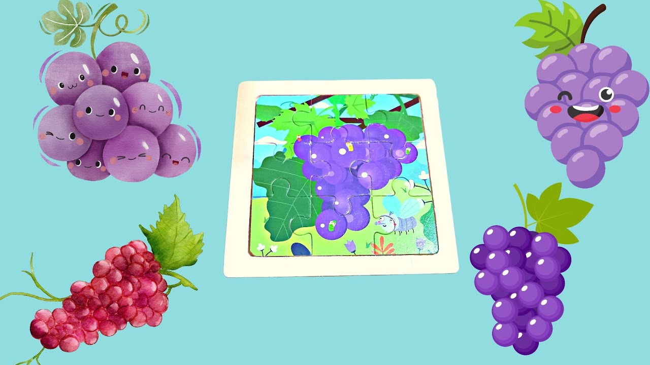 Assemble Fresh Grapes Puzzles [ Merakit Puzzle Bergambar Buah Anggur ...