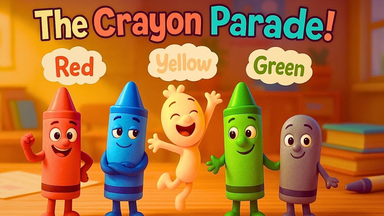 The Crayon Parade 🌈 Learn Colors with Animated Crayons - YouTube