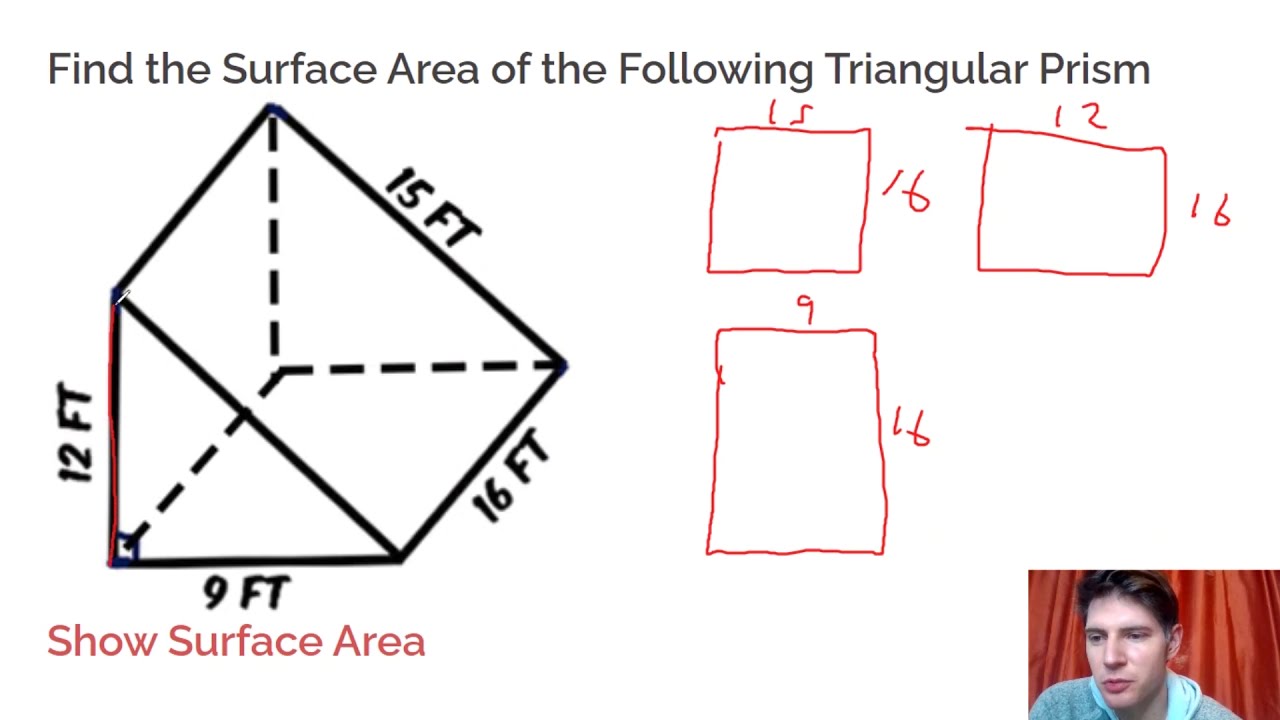 Surface Area Triangular Prisms - YouTube