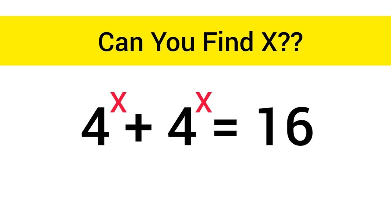 Nice Exponential Maths Problem Maths Olympiad Find X Youtube 1940