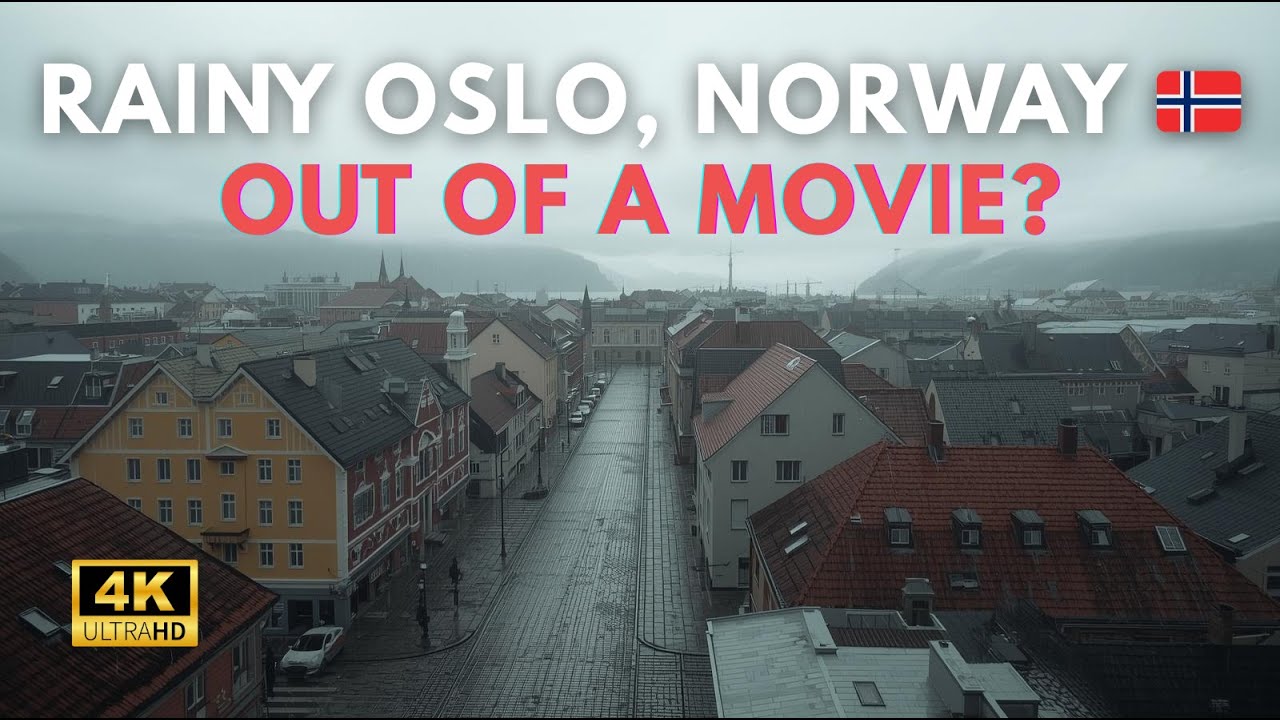 Oslo Rain Walk 🇳🇴☔ [4K] | Relaxing City Stroll with Rain Sounds & Calm ...