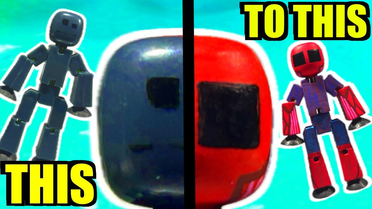 How to peel the skin off your Stikbot! | Skinless Goose custom painted ...