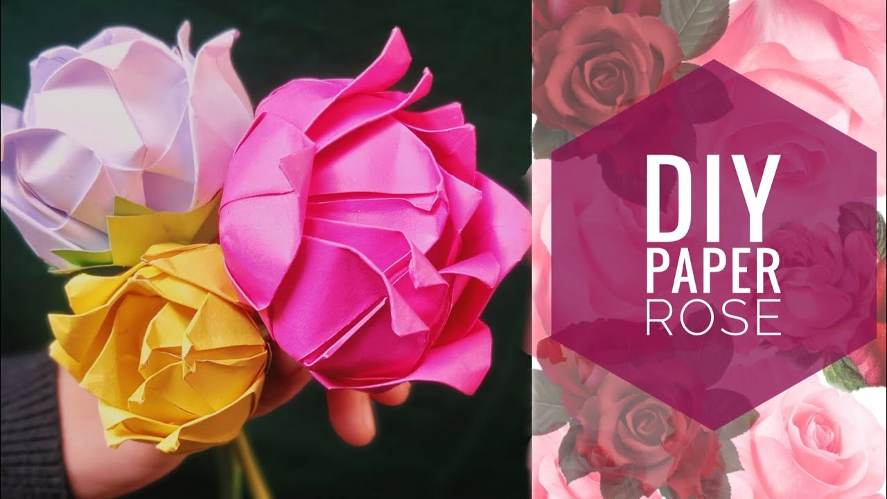 How to make rose with rubber band and paper🌹|Paper rose|DIY - YouTube