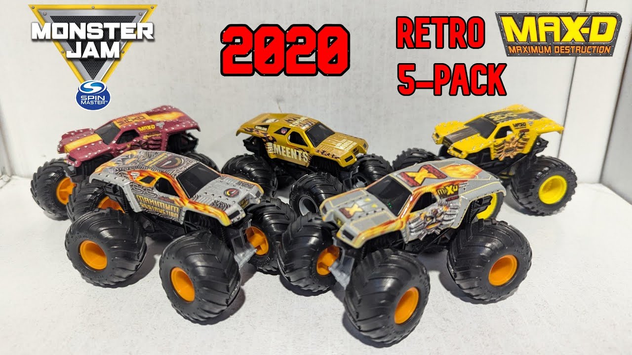 2020 Spin Master Monster Jam Retro Max-D 5-Pack Unboxing And Review ...