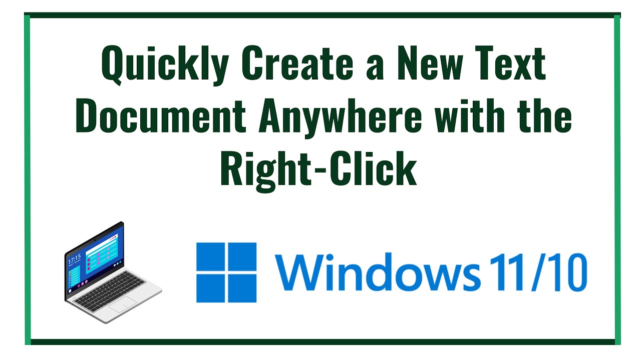 Quickly Create a New Text Document Anywhere with the Right-Click - YouTube