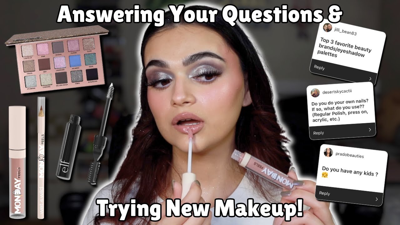 TRYING NEW MAKEUP WHILE I ANSWER YOUR QUESTIONS * q&a * - YouTube
