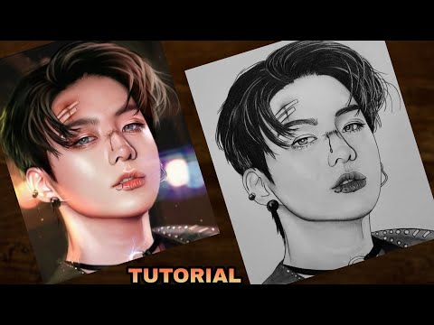 How to draw Jungkook Step by step - BTS Drawing Tutorial | YouCanDraw