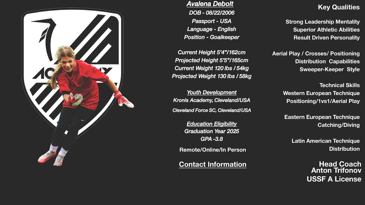 Avalena Debolt GK Game VideoProfile Graduation Year 2025 - YouTube