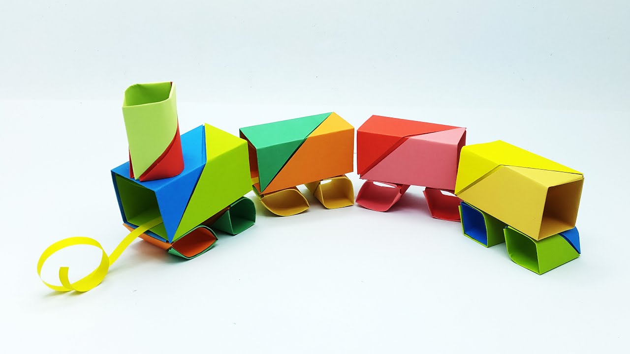 Origami bullet train | Origami train instructions | Train crafts ...