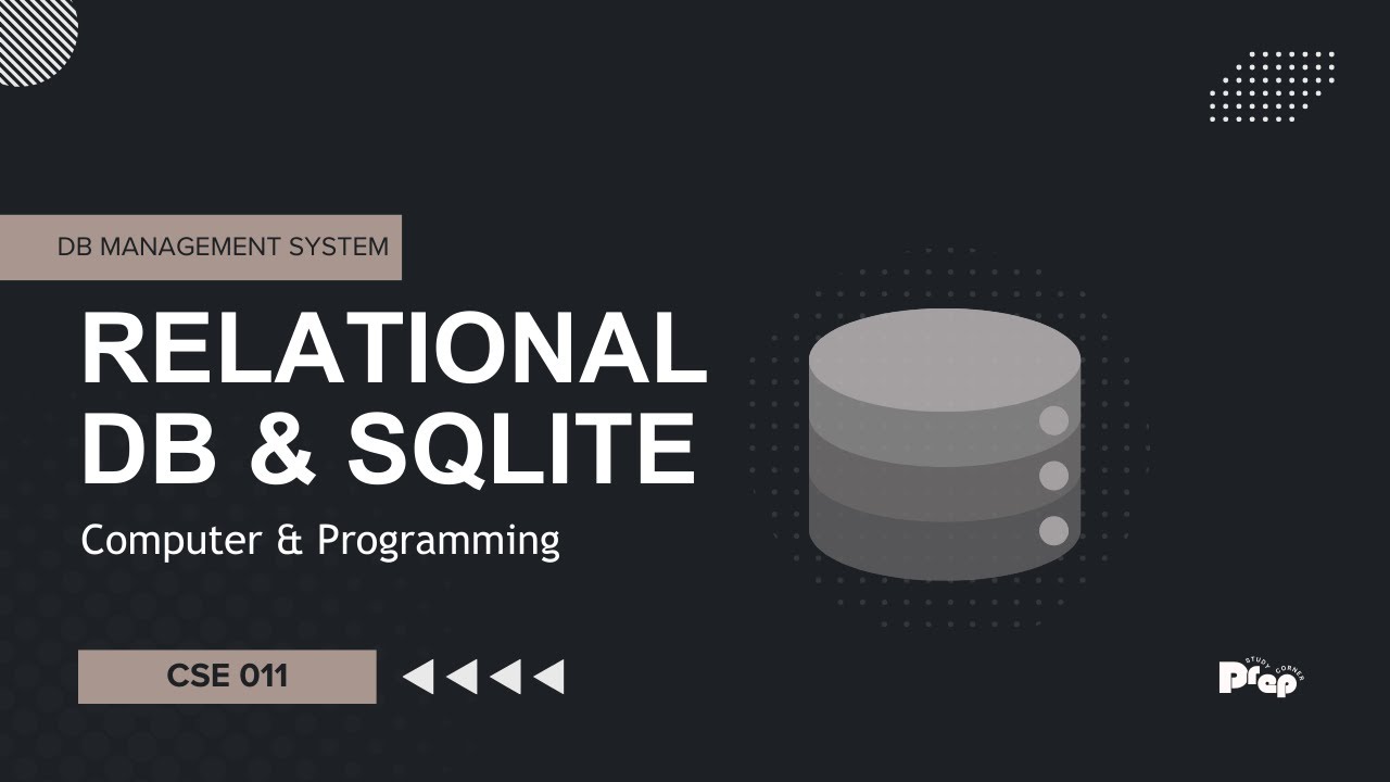 Lecture 08 - Relational DB and SQLite (CSE011) - YouTube
