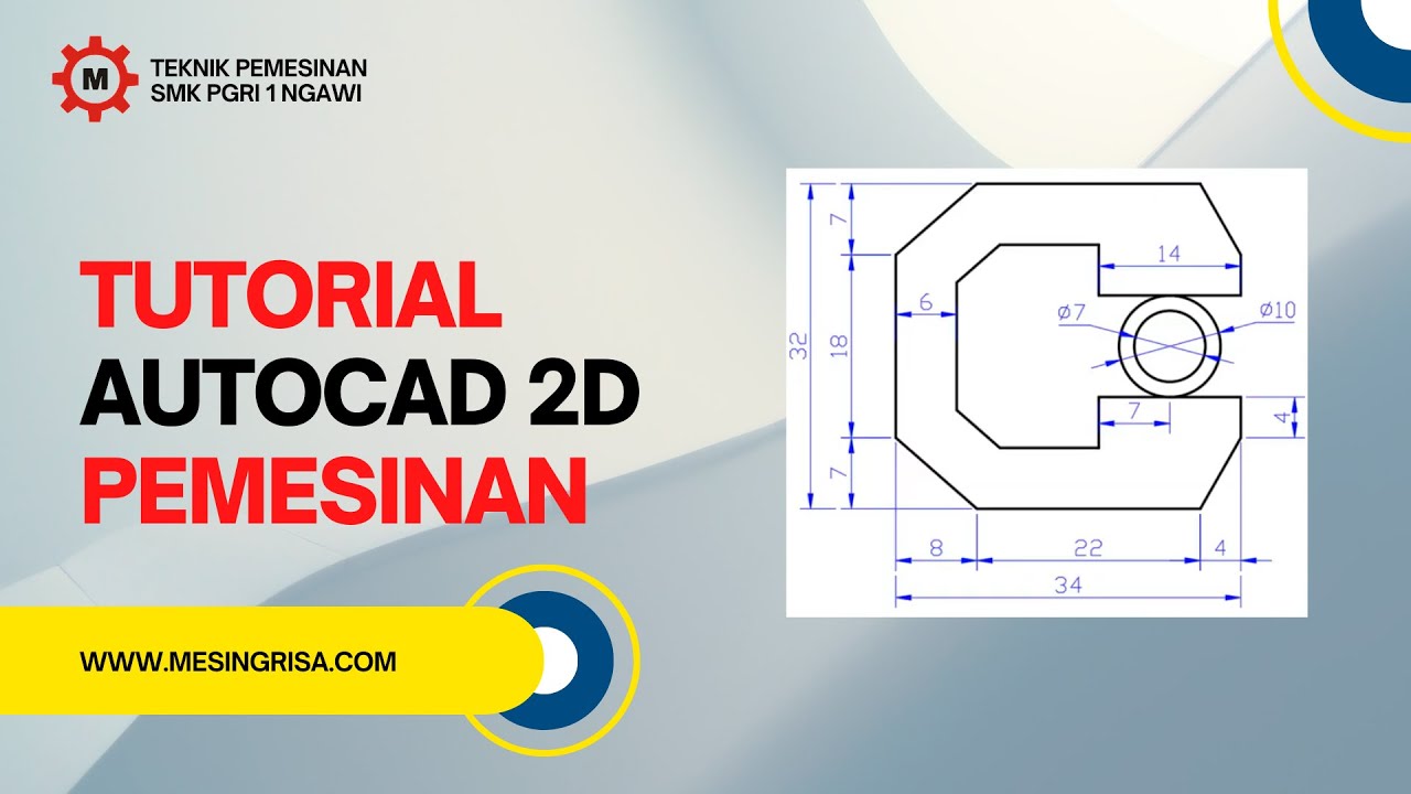 TUTORIAL AUTOCAD 2D SMK MESIN - YouTube