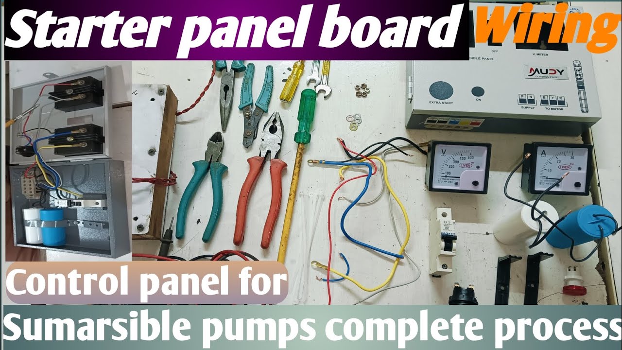 Starter panel board wiring | control panel for submersible pumps | 1HP ...