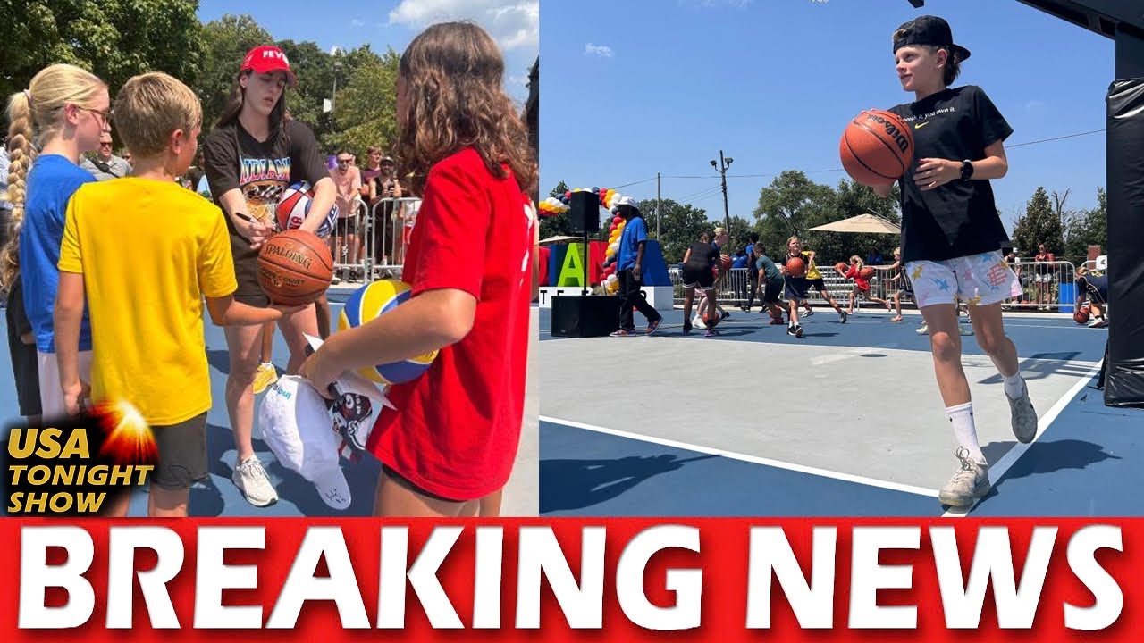Caitlin Clark is seen shooting hoops and signing jerseys at the Indiana ...