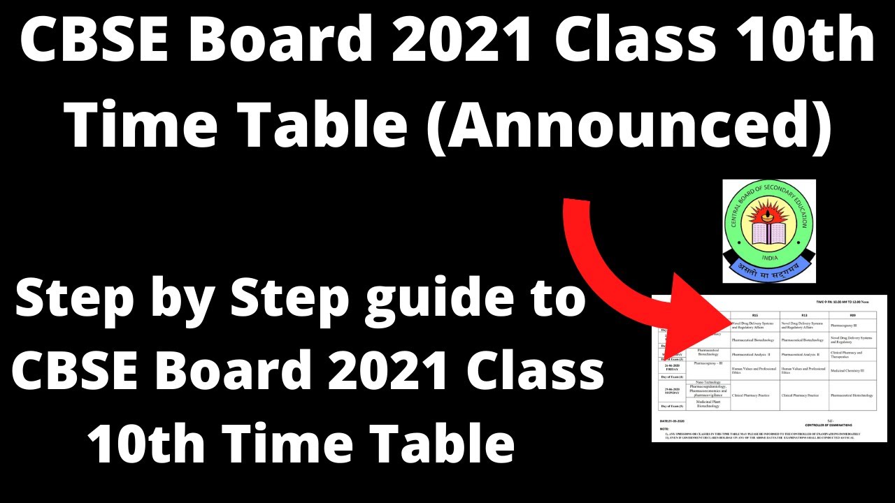 CBSE Board 2021 Class 10th Time Table (Announced) - How to Check CBSE ...
