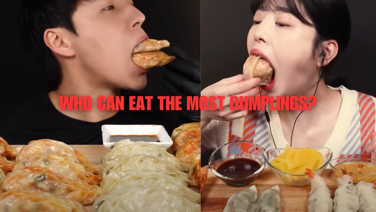 Mukbang competition - Who can eat the most dumplings? - YouTube