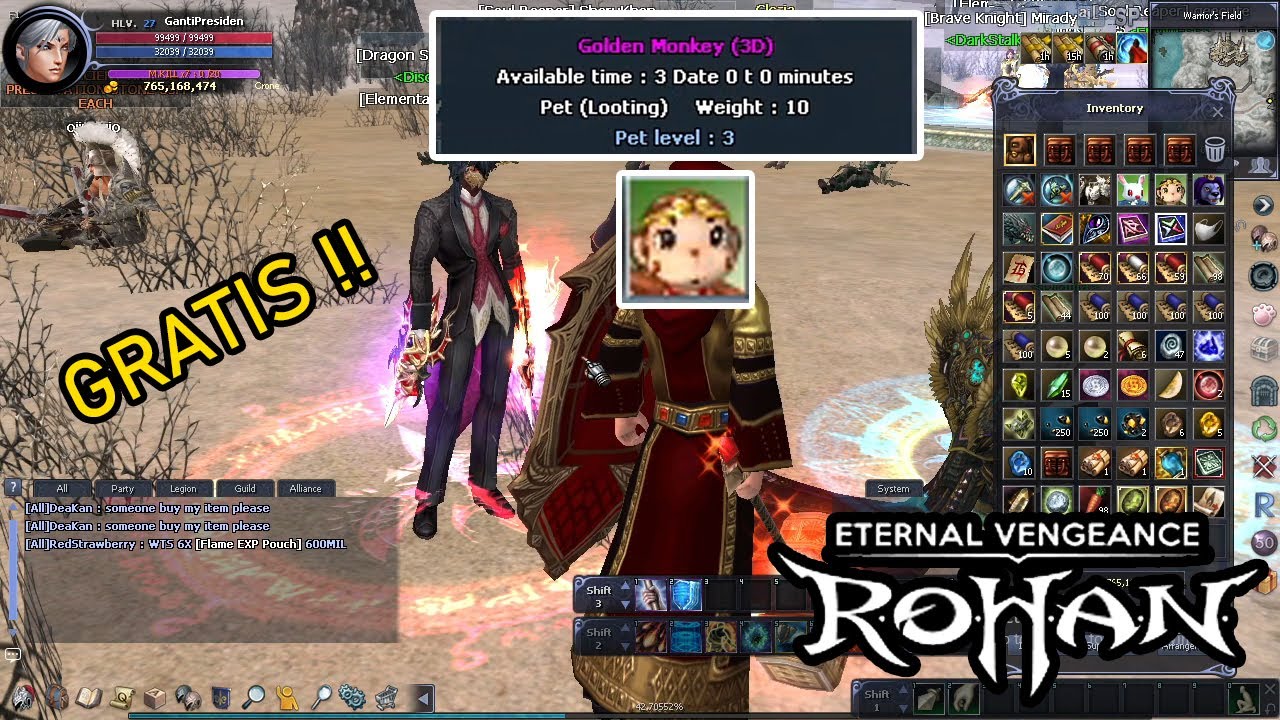 HOW TO GET PET MONKEY FOR FREE : OFFICIAL ROHAN ETERNAL VENGEANCE - YouTube