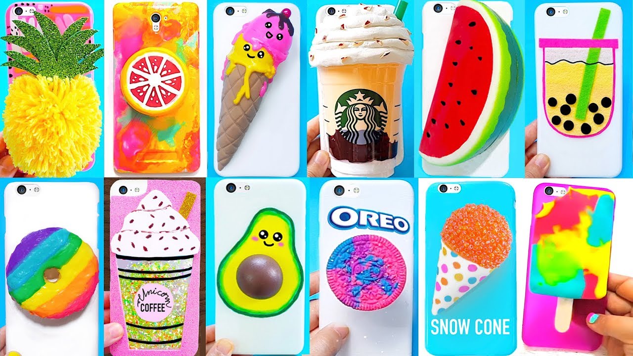 12 DIY PHONE CASES (Food-inspired) | Easy & Cute Phone Projects ...