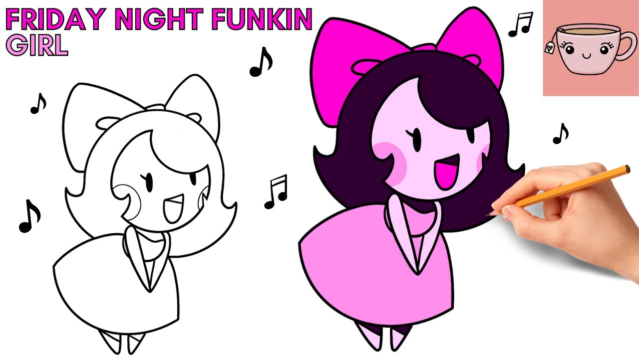 How To Draw Girl | Friday Night Funkin Mod Twinsomnia | FNF | Step By ...