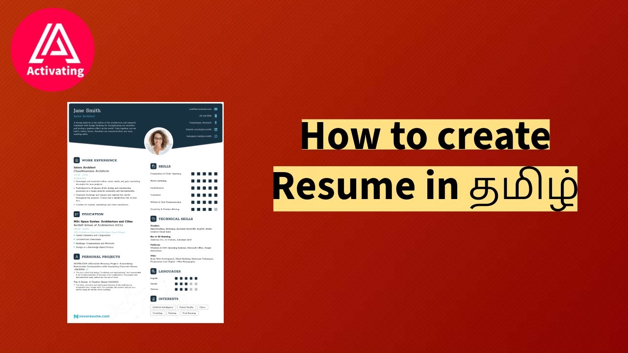 How to create resume in Tamil - YouTube
