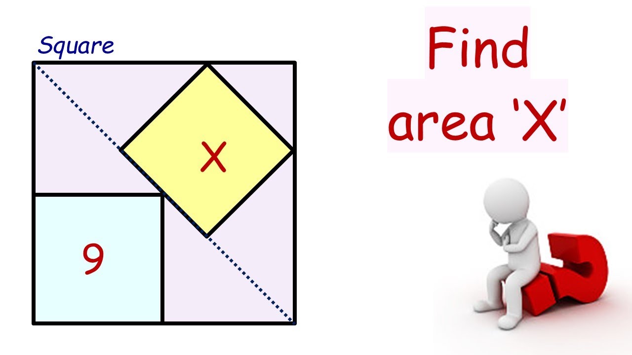 74) Two squares fitted inside a square. Find the area of square - YouTube