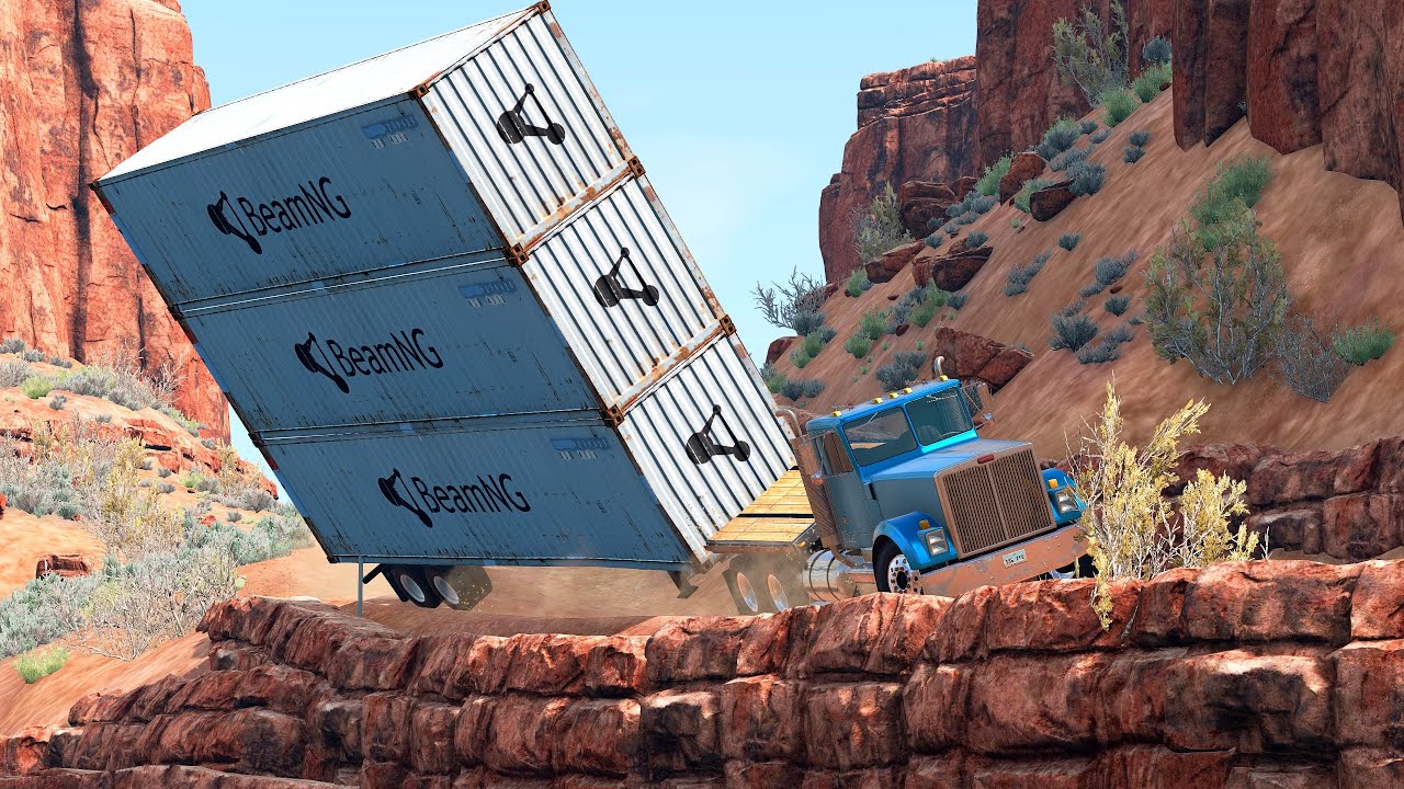 Extreme Cliff Drops #5 - BeamNG Drive - YouTube