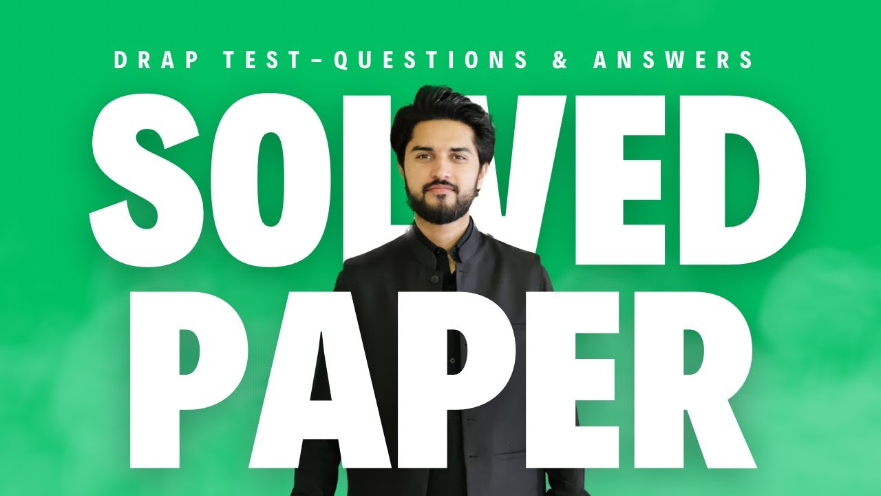 SOLVED PAPER: DRAP TEST - BY TOOBA MINHAJ (TEAM PHARMACY EXAM GUIDE ...