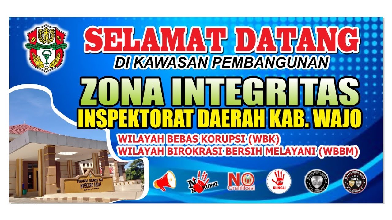 Desain Spanduk Zona Integritas Inspektorat Daerah Kab. Wajo - YouTube