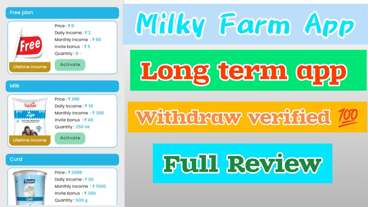 free Earning App Milky Farm | Online Earning App full Detailed video ...
