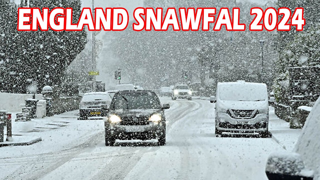 "First Snowfall of 2024 ️ England Snow Walk | Westhampnett Road ...