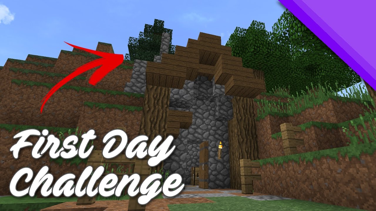 How to Make a House in The First Day of Minecraft | First Day Challenge ...