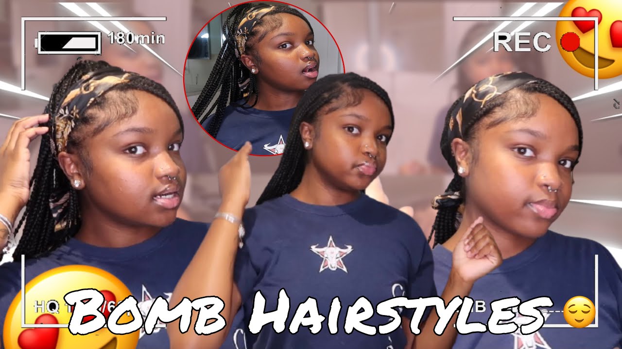 Side swoop hairstyles|knotless box braid edition!! - YouTube