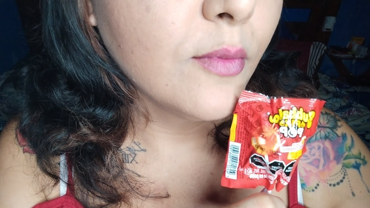 ASMR bubalo Lollipops/paleta caramelo de mango 🥭 con chamoy - YouTube