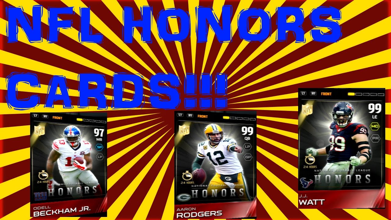 NFL HONORS CARDS :: MADDEN 15 ULTIMATE TEAM PS3 - YouTube