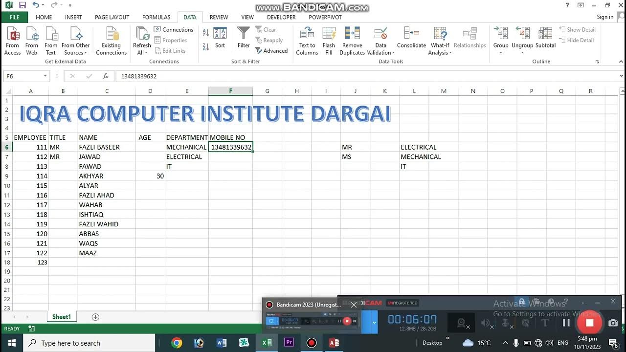 MS EXCEL CLASS 19 DATA VALIDATION,FLASH FILL,DATA CONSOLIDATION,REMOVE DUPLICATE,TEXT TO COLUMNS ...