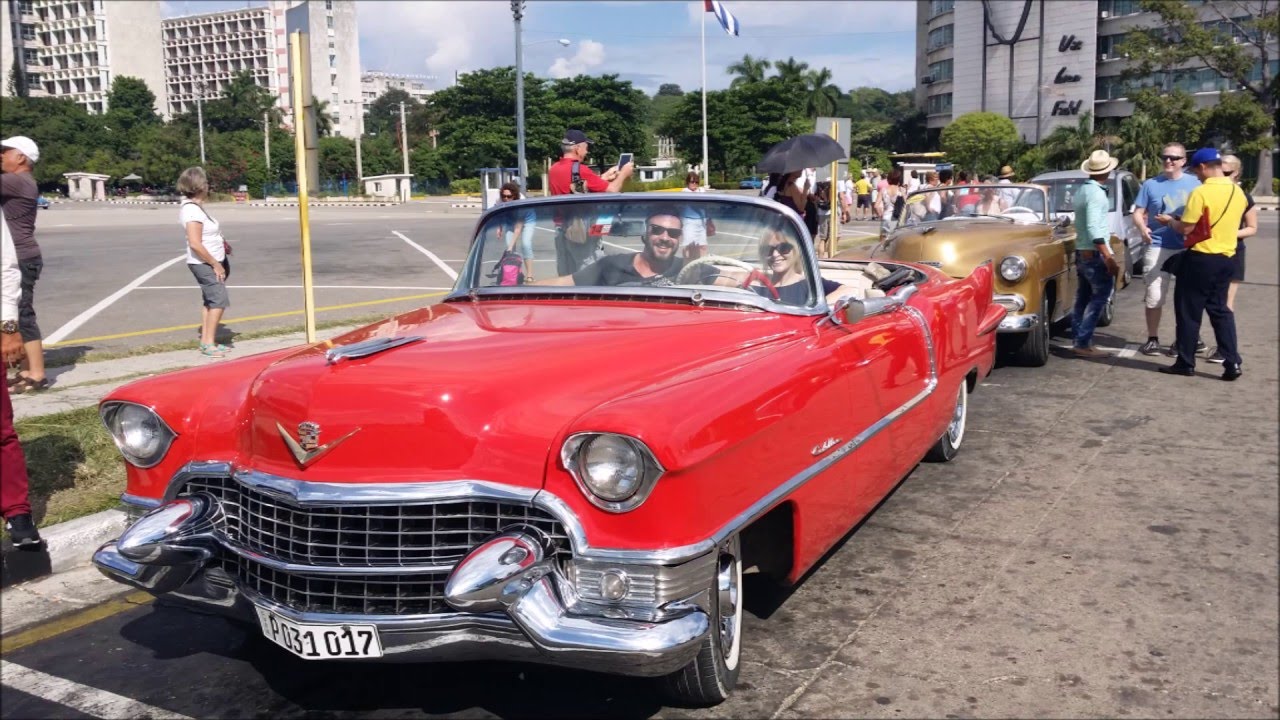 Havana Cuba Cadillac drive through city 2015 - YouTube