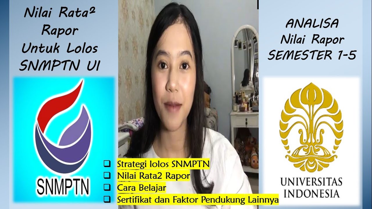 NILAI RATA RATA RAPOR UNTUK LOLOS SNMPTN UI 2022 - YouTube