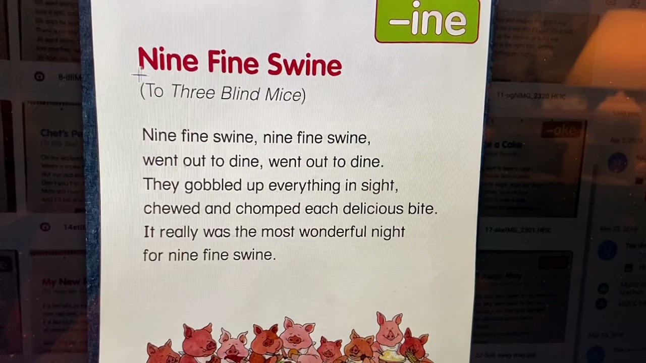Nine Fine Swine- “ine” word family - YouTube