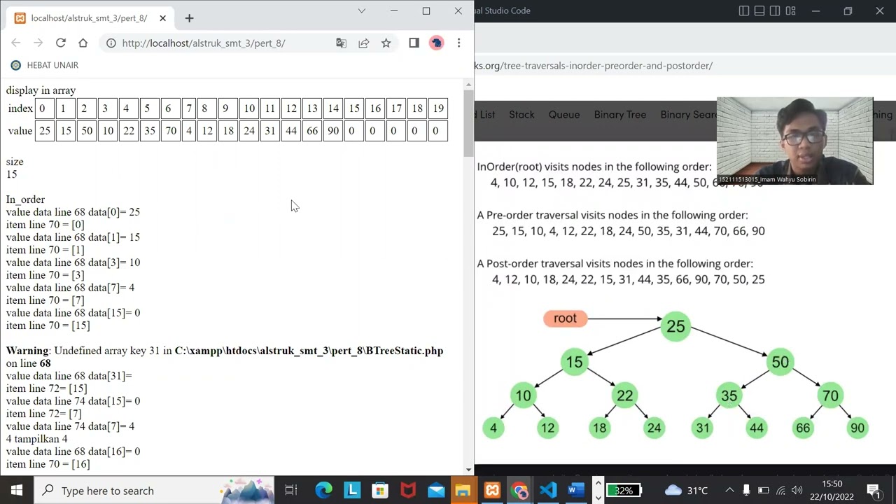 152111513015 Imam Wahyu Sobirin || Responsi Algoritma & Struktur Data TM 8 || Binary Tree Static ...