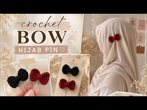 Easy crochet bow hijab pin🎀🧶✨| Quick and Easy Crochet tutorial 