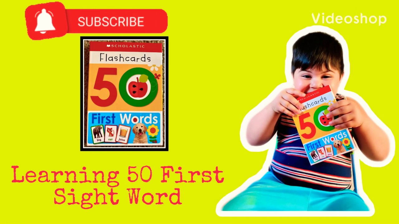 Learning First 50 Sight Word with Pictures using Flash Card - YouTube