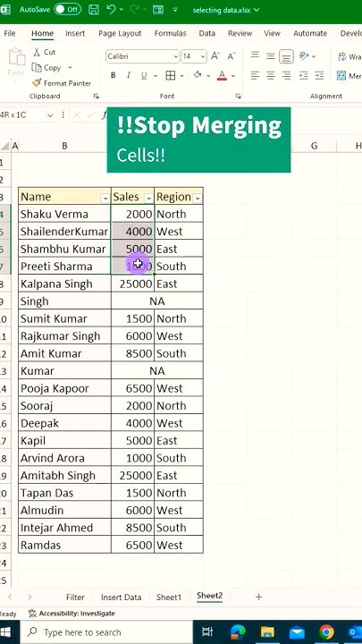 Stop Merging Cells in Microsoft Excel Instead #excel #exceltips #excelmastery #shorts - YouTube