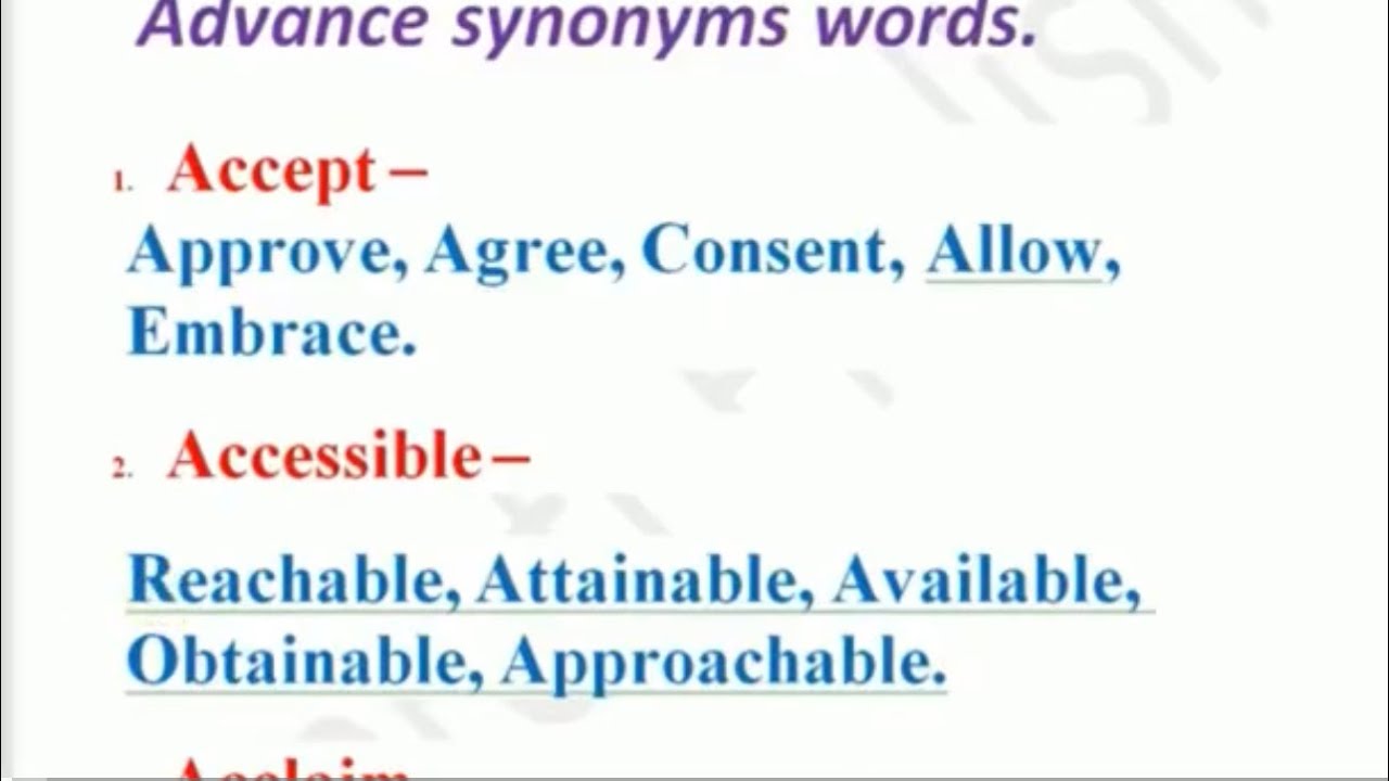 Advance synonyms words. - YouTube