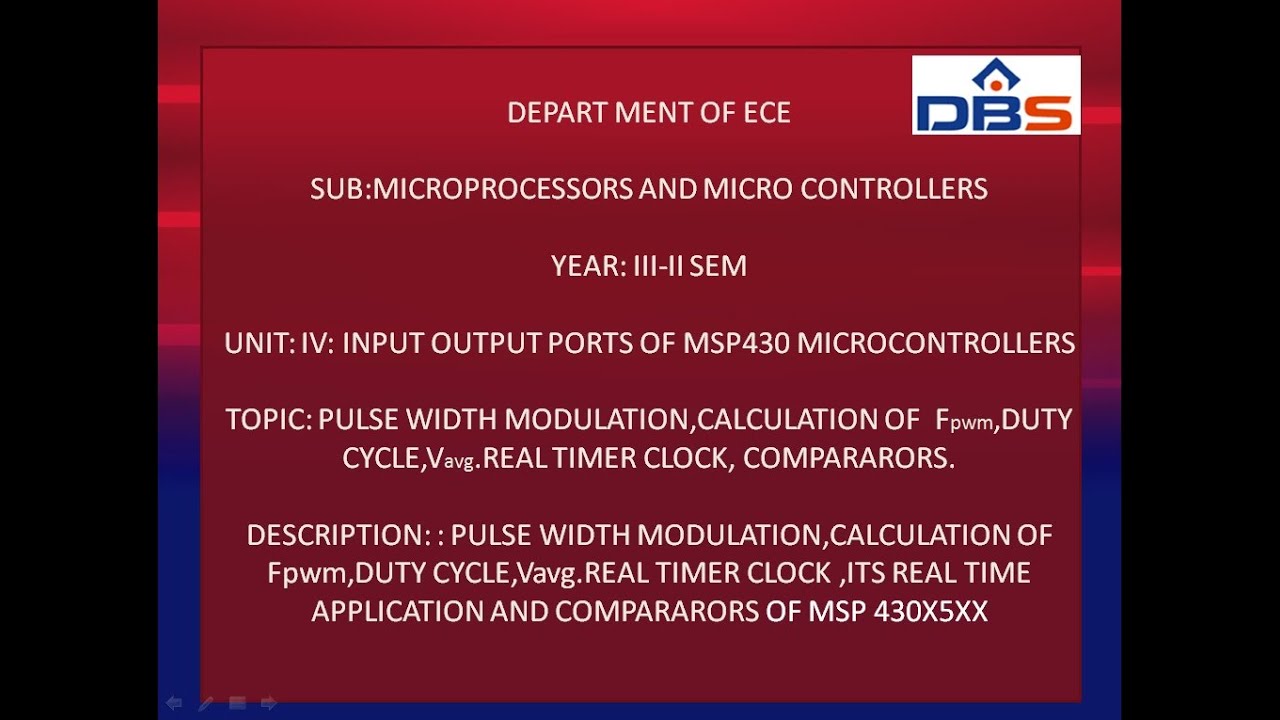 MICROPROCESSORS & MICRO CONTROLLERS, I/O PORTS OF MSP430 MICRO ...