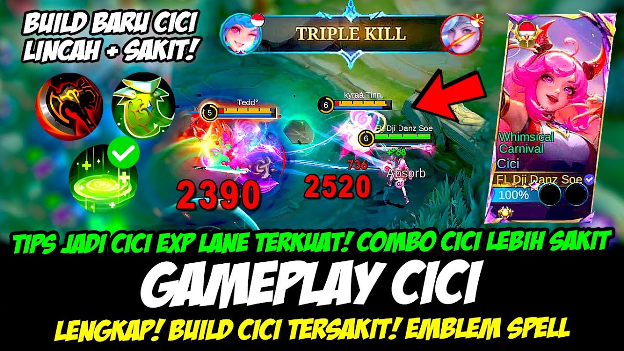 TIPS MAIN CICI EXP LANE TERKUAT + COMBO CICI TERBARU BUILD CICI ...