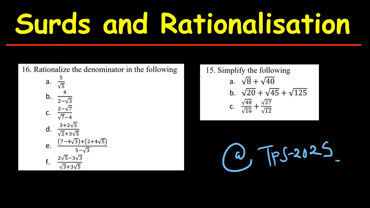 Surds and Rationalization made easy - YouTube