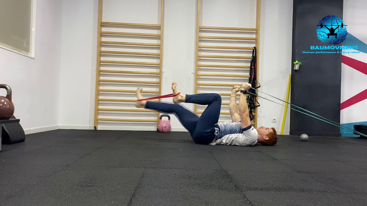 Dead bug anti flex hombro + flex cadera - YouTube